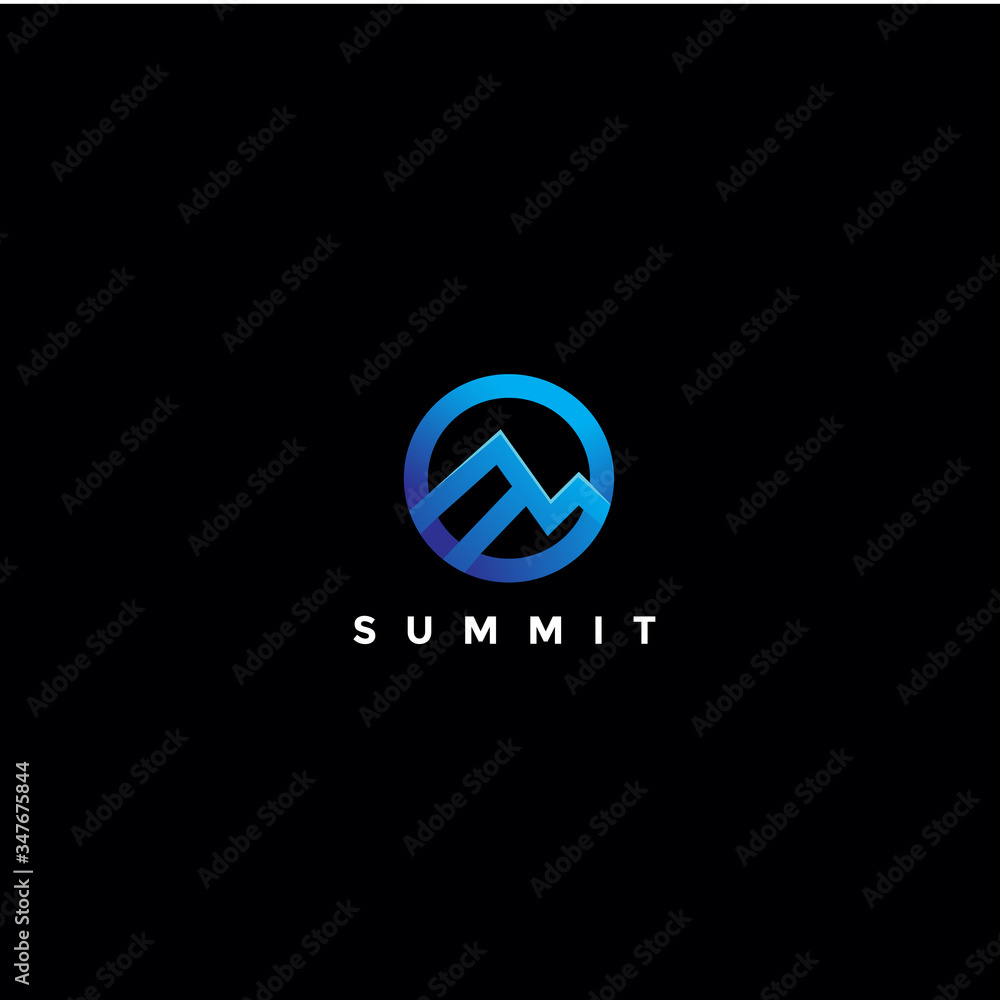 geometric simple summit logo design icon premium vector Stock Vector ...