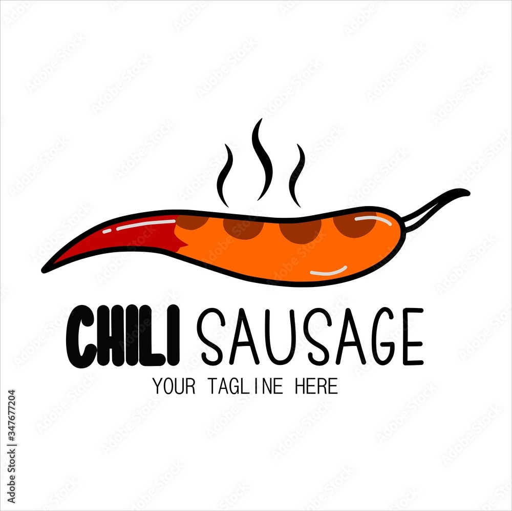 Sausage logo, illustration of food vector logo isolated white ...