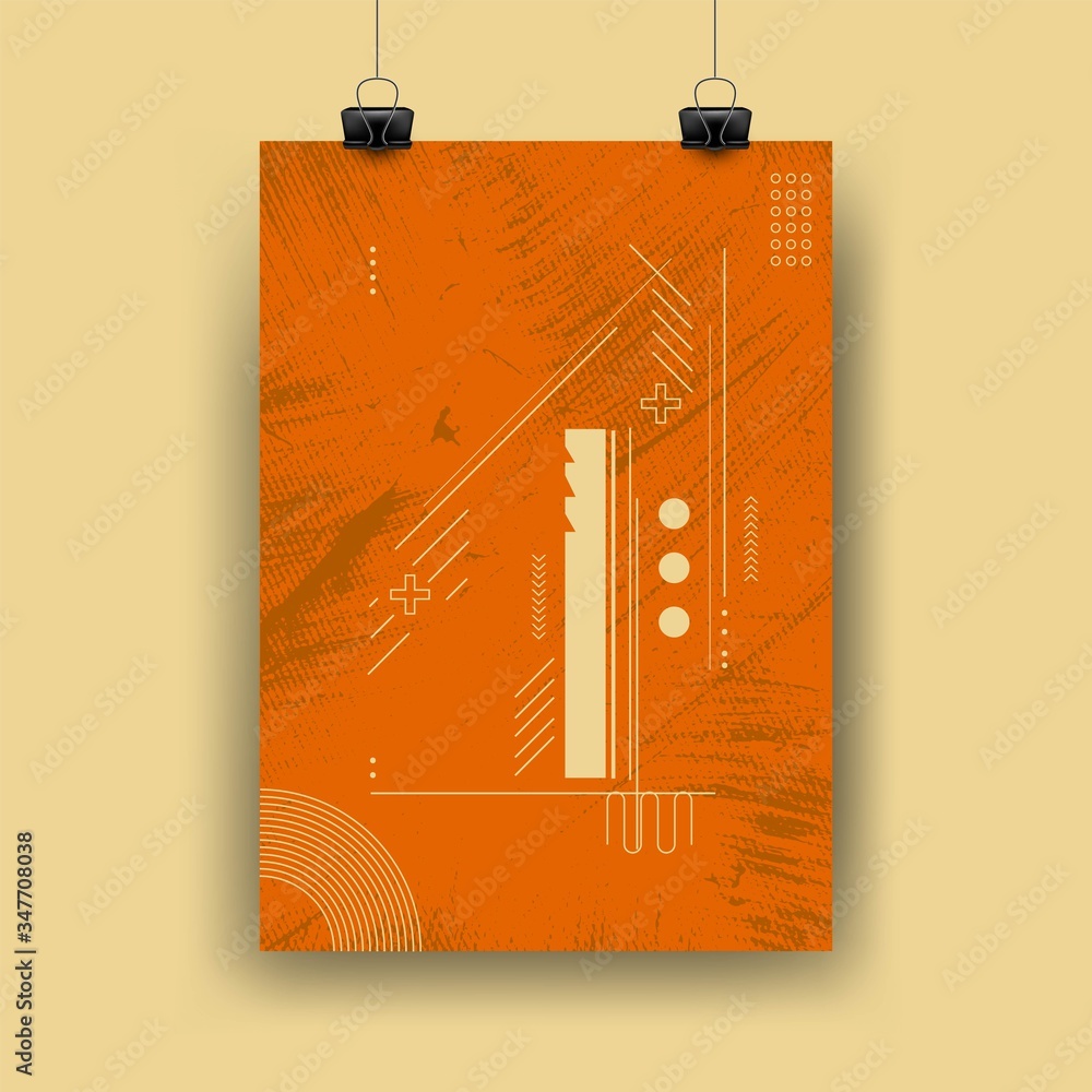 Orange poster flyer pamphlet brochure cover design layout with circle ...