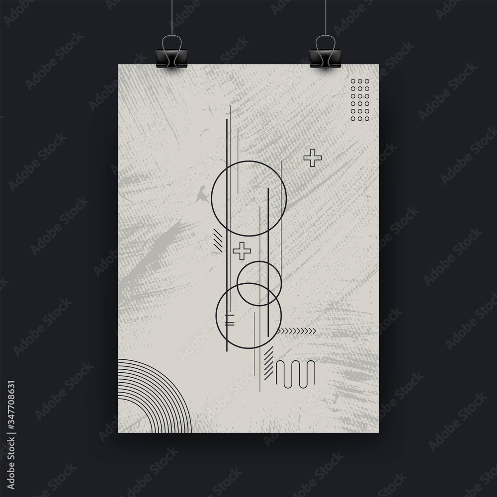 Grey poster flyer pamphlet brochure cover design layout with circle ...