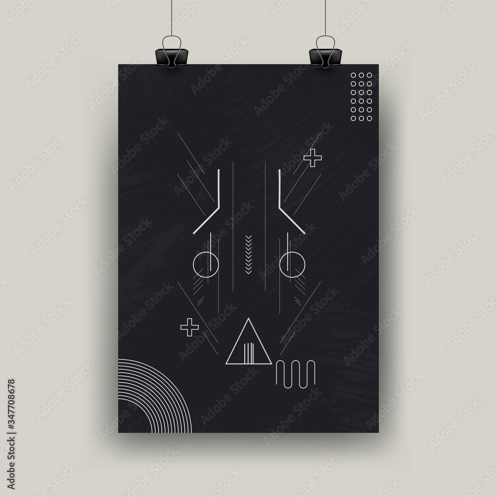 Black modern minimalism flyer design. Minimal poster layout and flyer ...