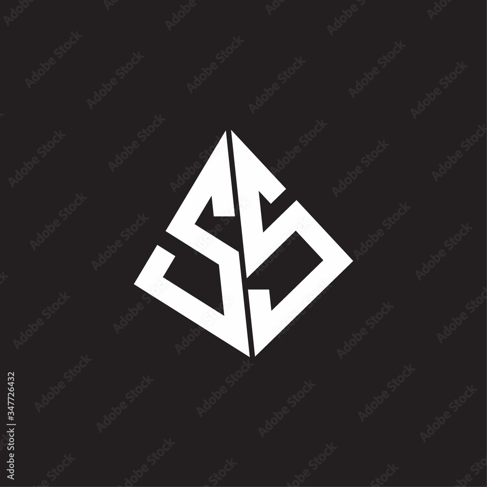 SS Logo monogram with standout triangle shape ribbon design template ...