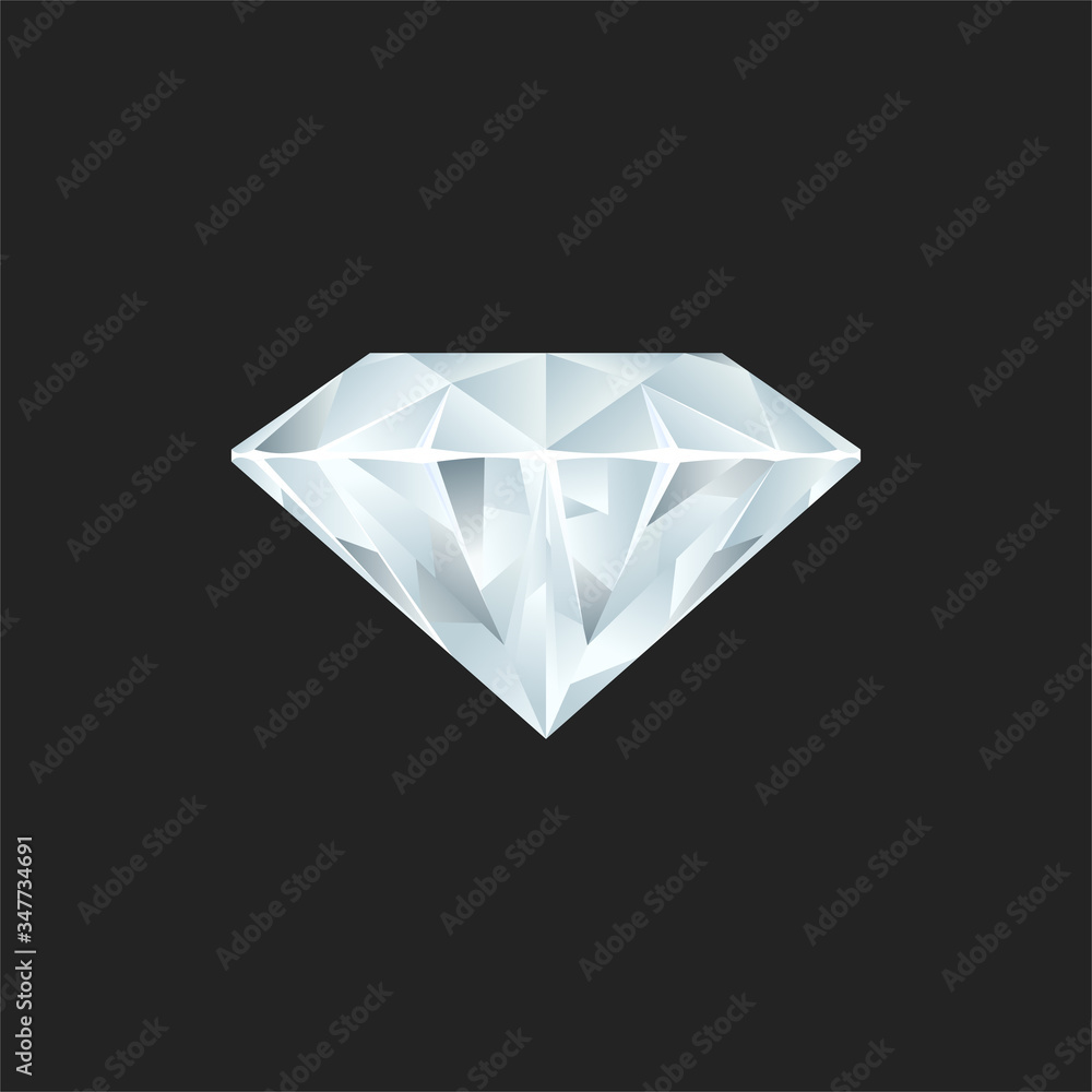 Vector illustration of a realistic diamond. No gradient mesh. stock ...