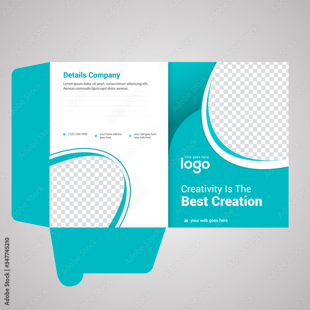 Bi fold Presentation Folder Vector Design Template. Stock Vector ...