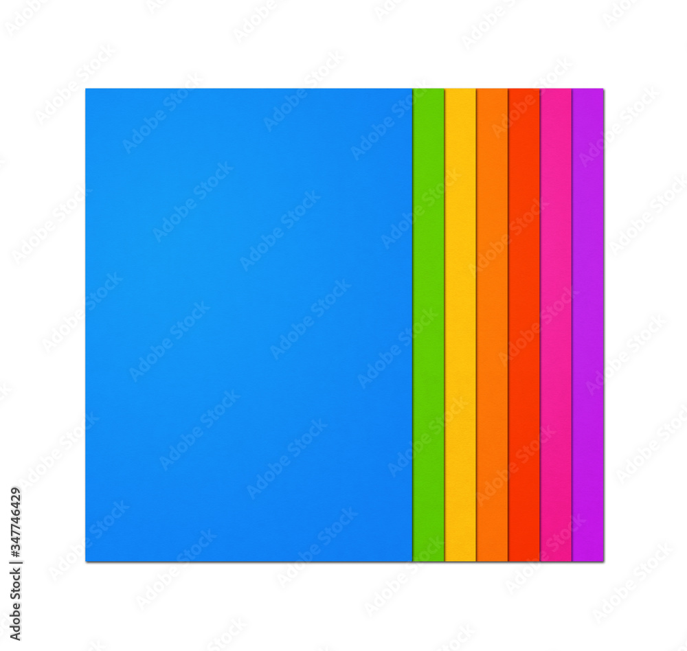 Colorful rainbow Blank A4 paper sheet range on white background Stock ...