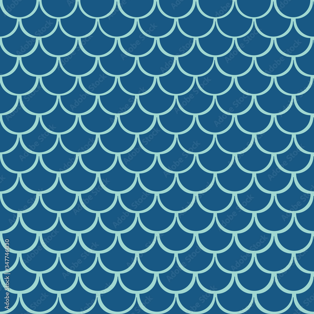 Vector blue fish scale seamless pattern background.Pefect for packaging ...