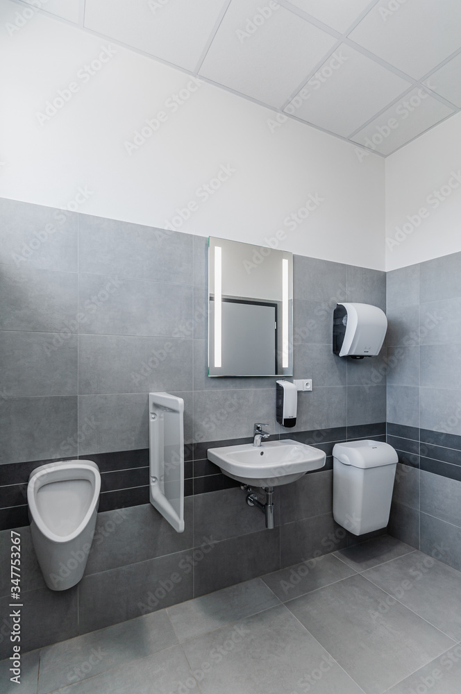 Clean toilet in public restroom office building Stock Photo | Adobe Stock