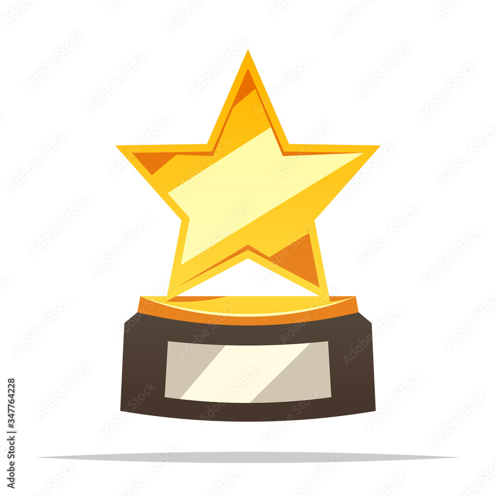 Cartoon star trophy vector isolated illustration Stock Vector | Adobe Stock