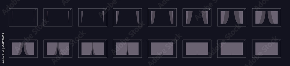 Vetor de Animation transitions effect. Sprite Sheet of transitions ...