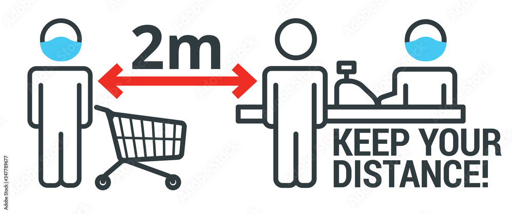 Keep safe social distance sign Stock Vector | Adobe Stock