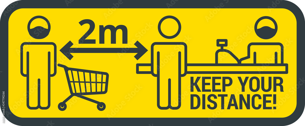 Keep safe social distance sign Stock Vector | Adobe Stock