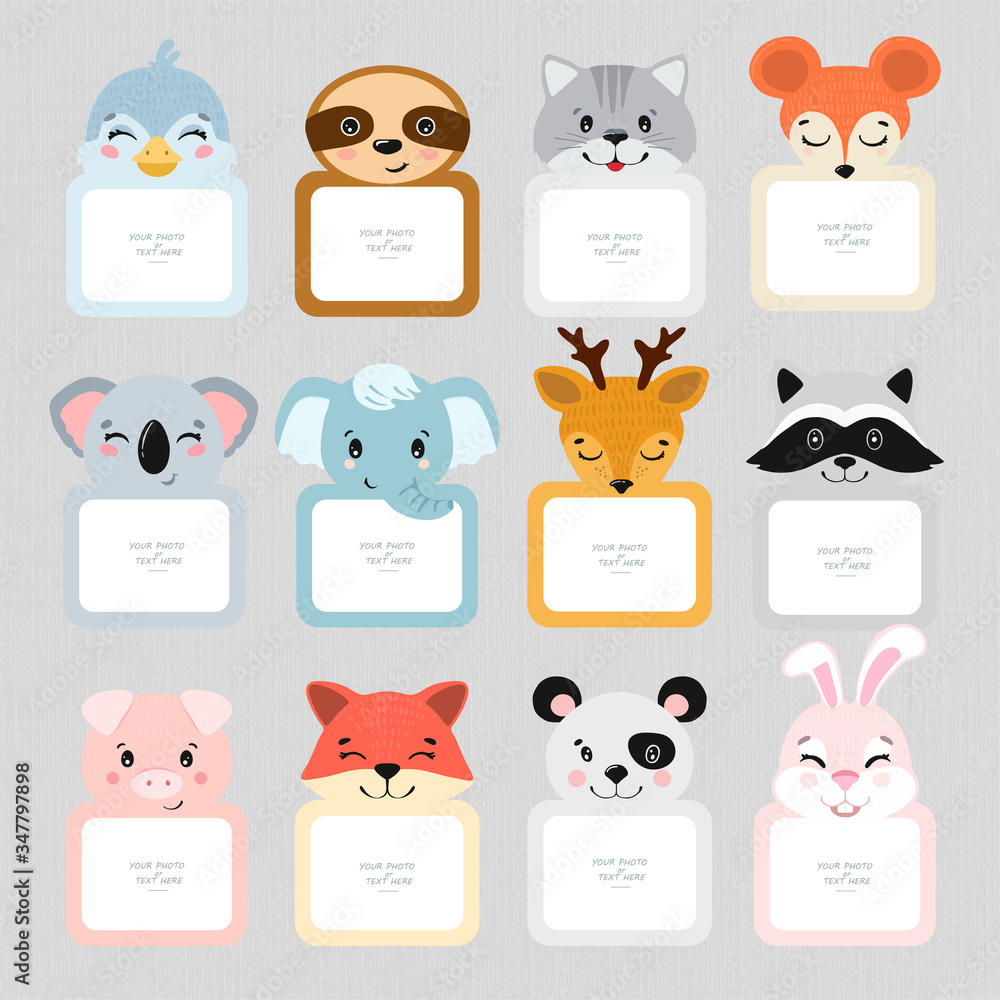 Decorative head animal vector template frames. Those photo frames you ...