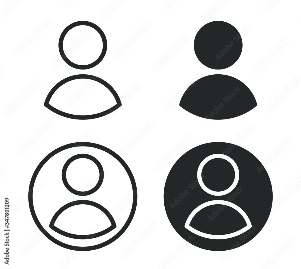 User profile login or access authentication icon button set. People, account sign in logo sign ...