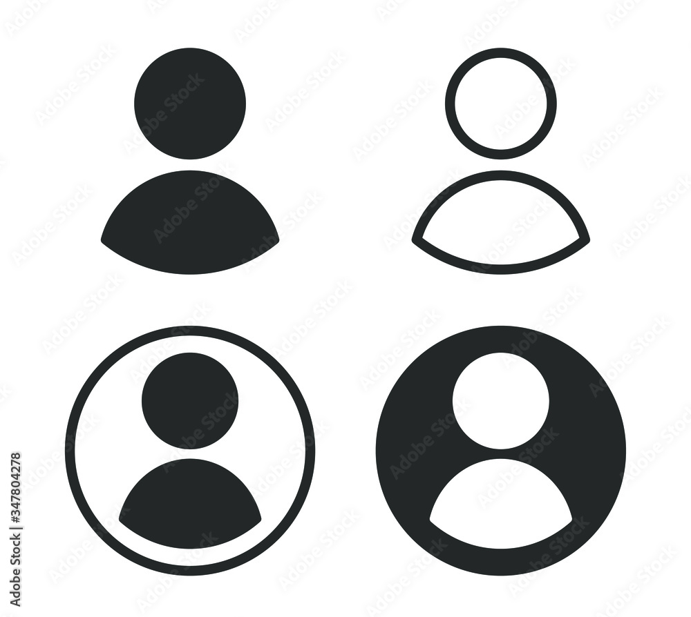 User profile login or access authentication icon button set. People ...