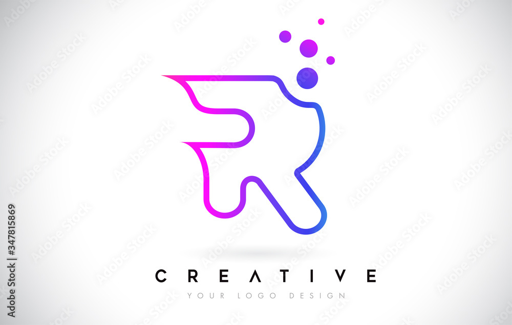 Dots Letter R Logo. R Letter Design Vector with Dots.Vector Lettering ...