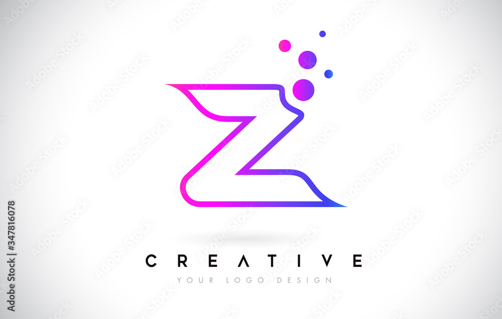 Dots Letter Z Logo. Z Letter Design Vector with Dots.Vector Lettering ...