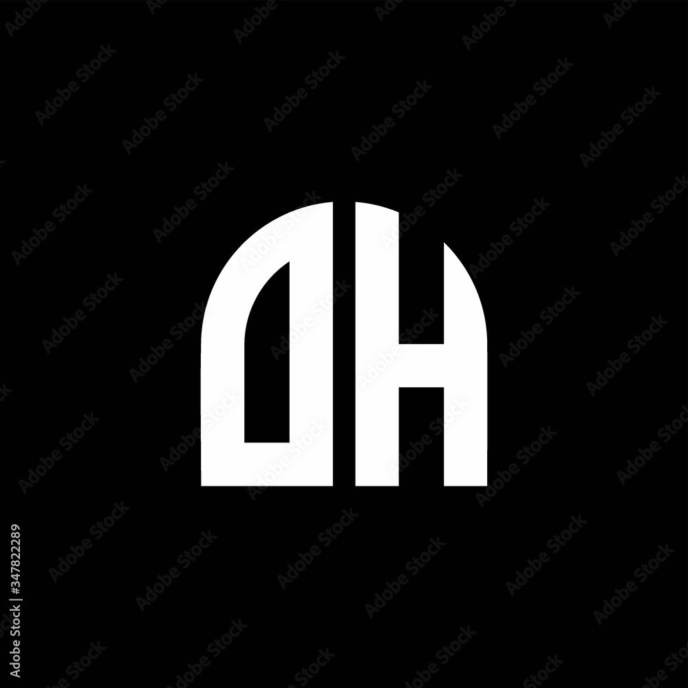 DH monogram logo with curve shape design template Stock Vector | Adobe ...