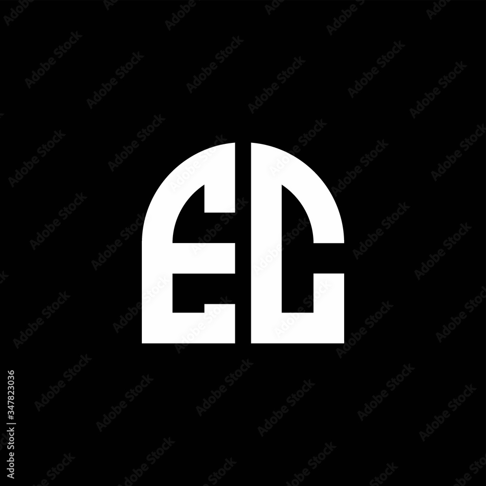 EC monogram logo with curve shape design template Stock Vector | Adobe ...