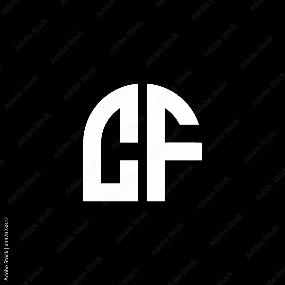 CF monogram logo with curve shape design template Stock Vector | Adobe ...