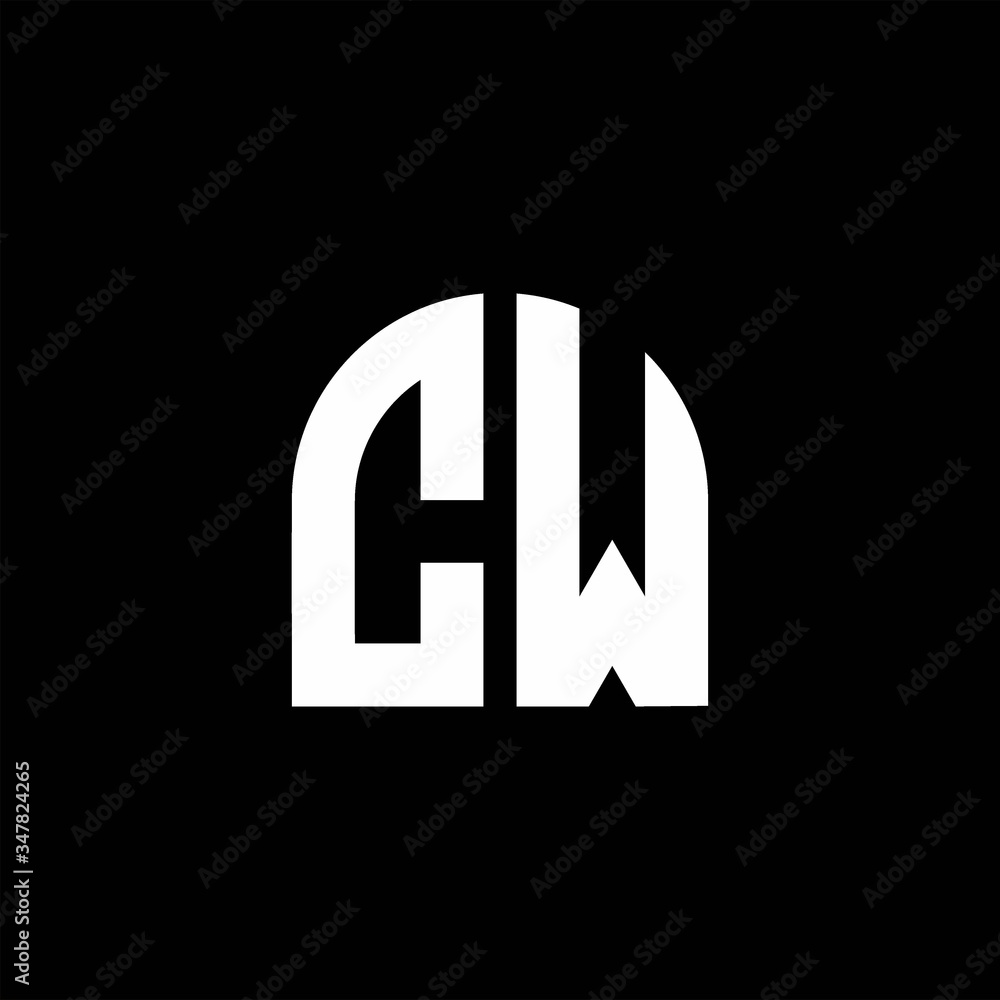 CW monogram logo with curve shape design template Stock Vector | Adobe ...