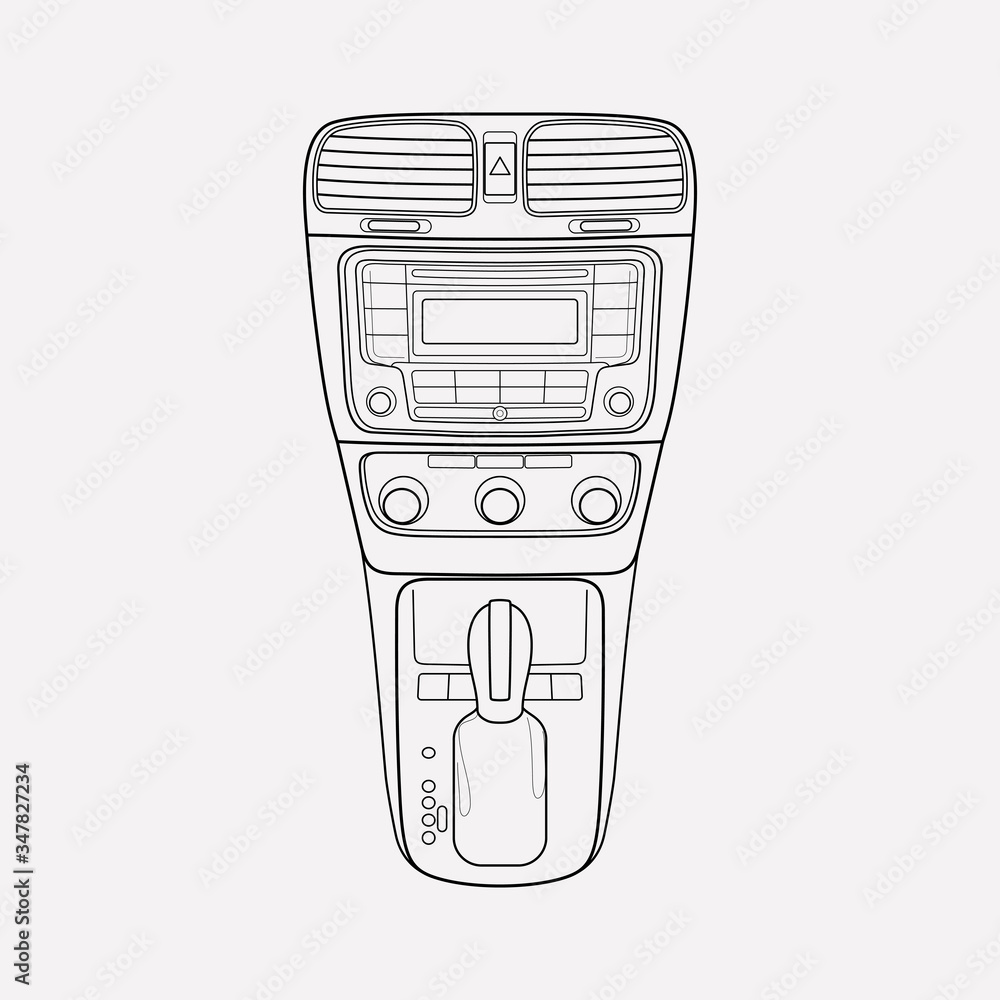 Car control panel icon line element. Vector illustration of car control ...