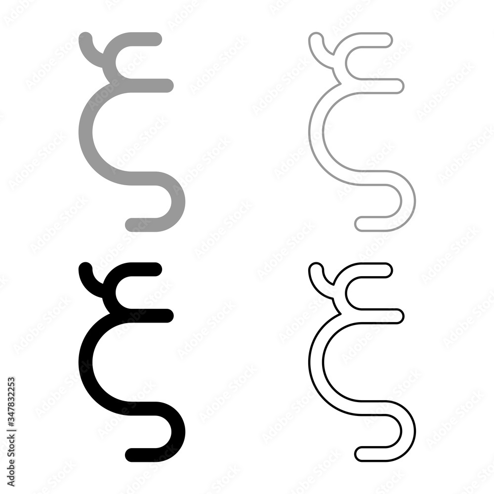 Ksi greek symbol small letter lowercase font icon outline set black ...