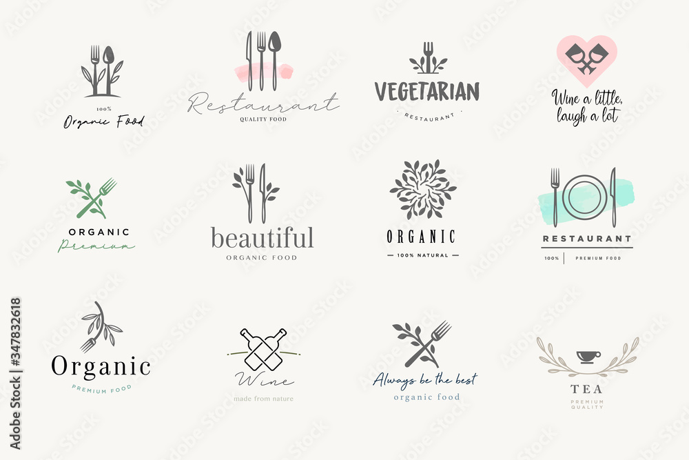 Set Of Signs For Food And Drink Vector Illustrations For Graphic And set-of-signs-for-food-and-drink-vector-illustrations-for-graphic-and
