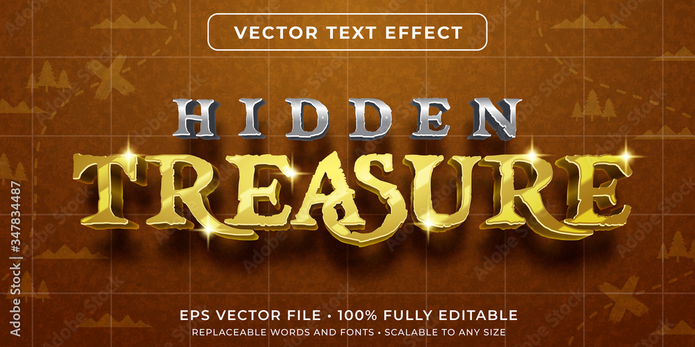 Editable text effect - golden treasure style Stock Vector | Adobe Stock