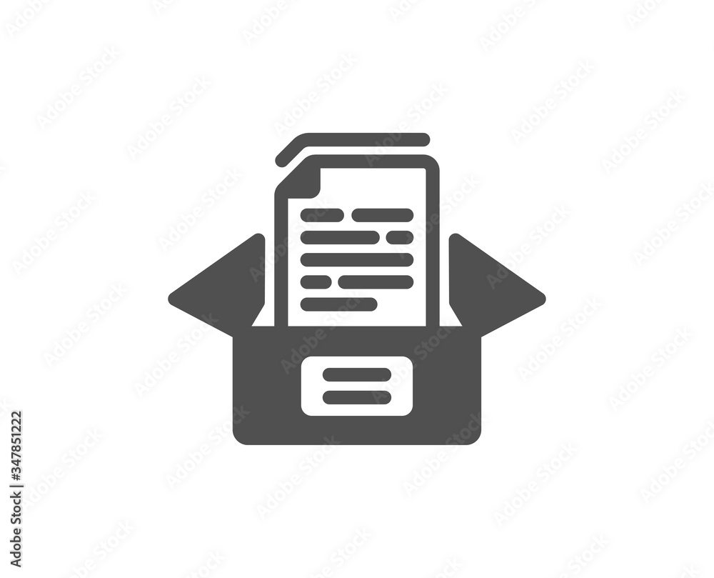 Documents box icon. Doc files page sign. Office note symbol. Classic ...