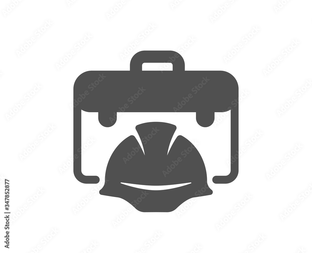 Construction toolbox icon. Architect portfolio sign. Engineer case ...