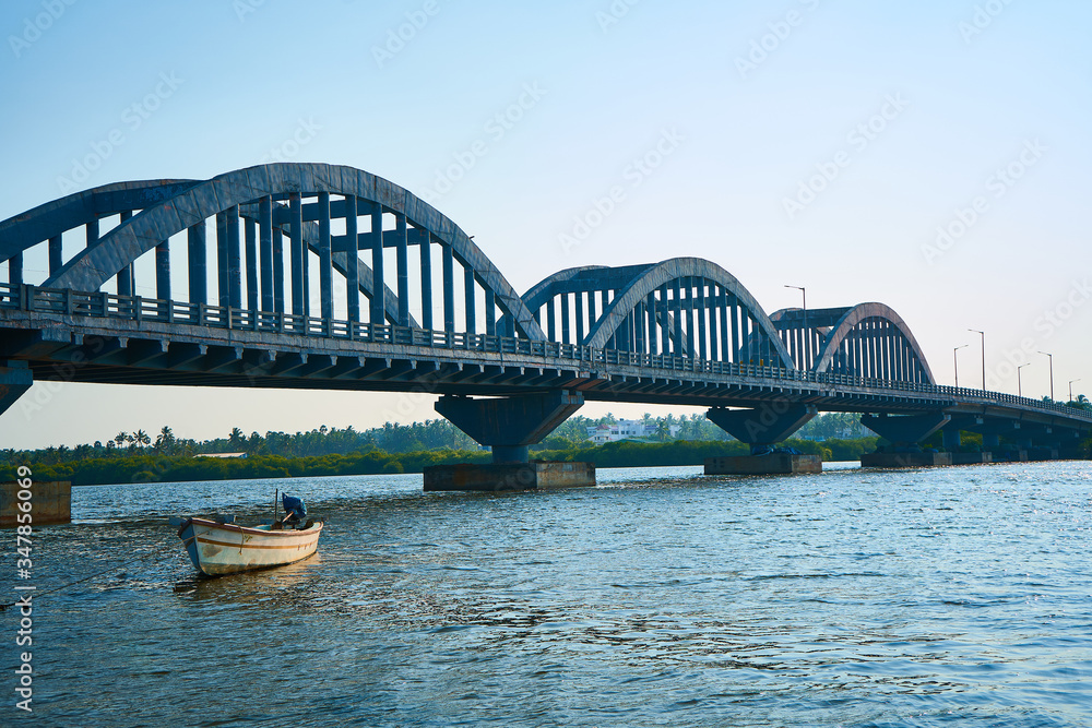 Manakudy bridge, due to Tsunami disaster old bridge of Manakudy(a village near Kanyakumari ...