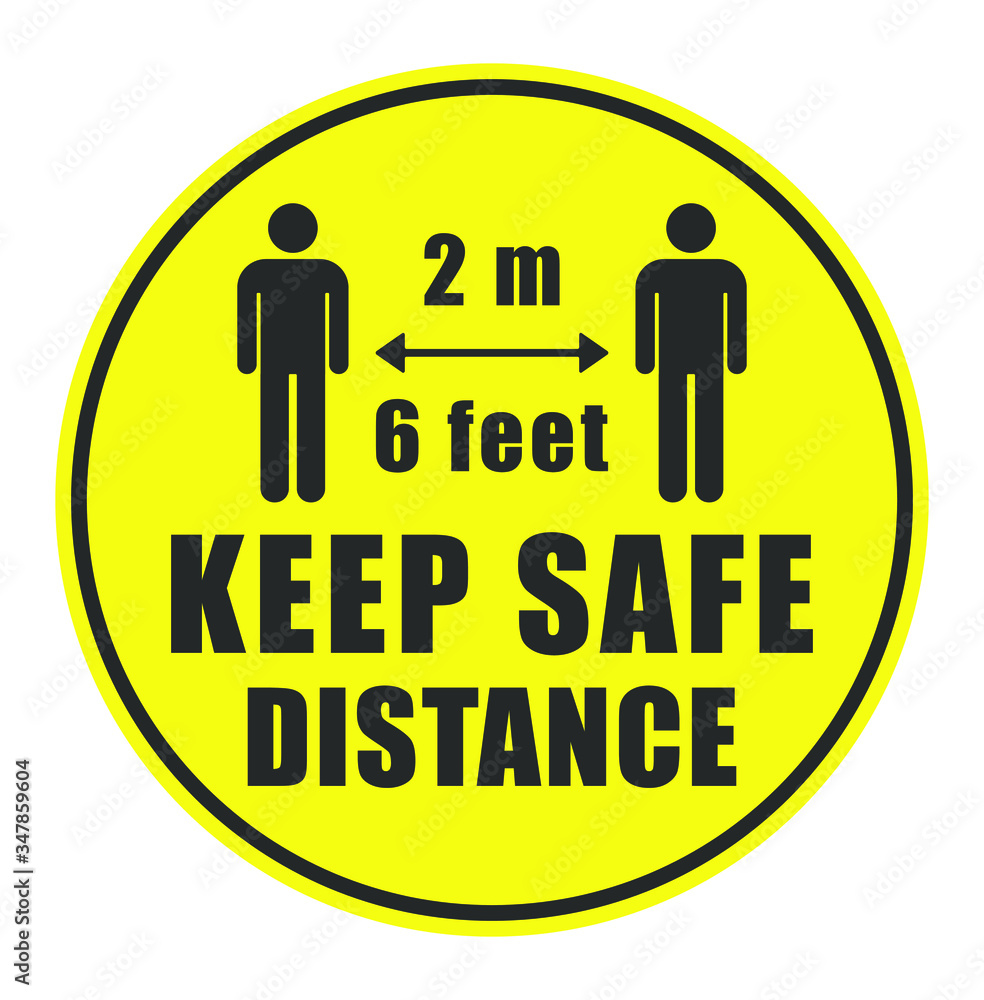 Keep distance sign icon. Coronavirus pandemic protective equipment ...