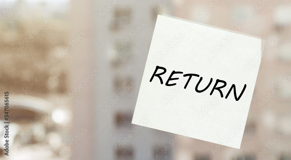 Paper with text return for text with background Stock Photo | Adobe Stock