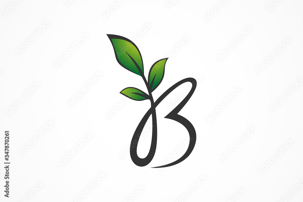 letter b nature eco logo Stock-Vektorgrafik | Adobe Stock