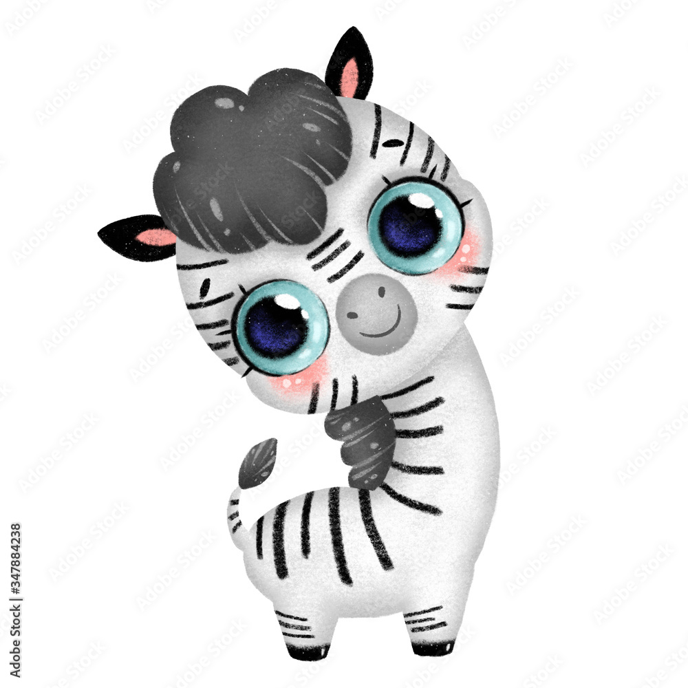 Baby Zebra Cartoon Face