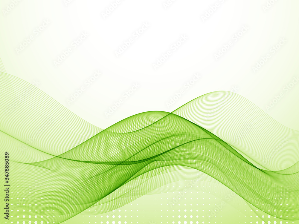 Abstract green background Bright illustration Green flow background ...