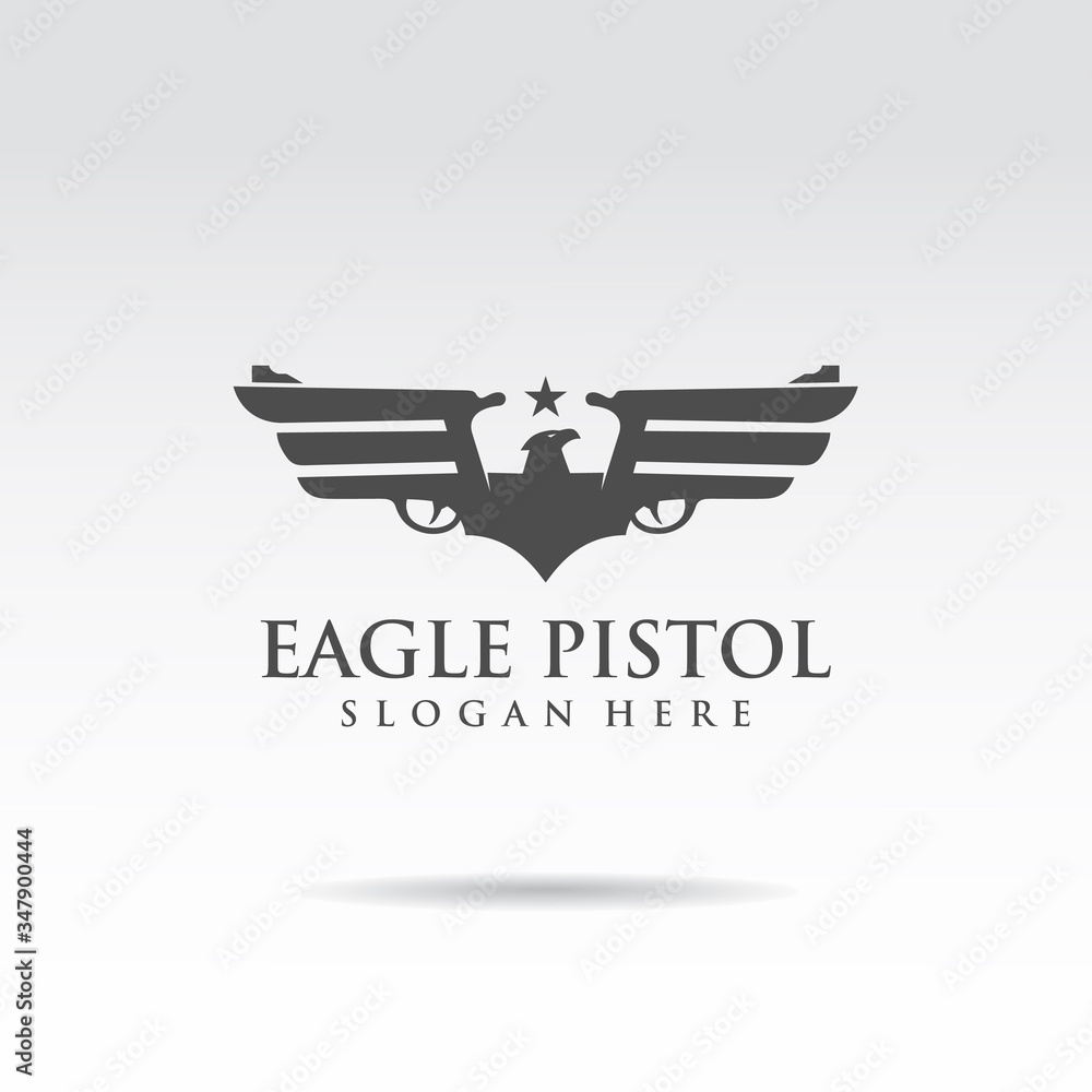 Eagle template logo design. creative concept pistol shape. Vector ...