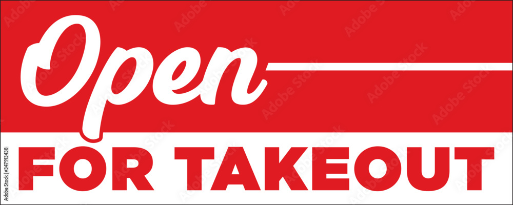 Open For Takeout Banner | Large Format Restaurant Signage | Take Out ...