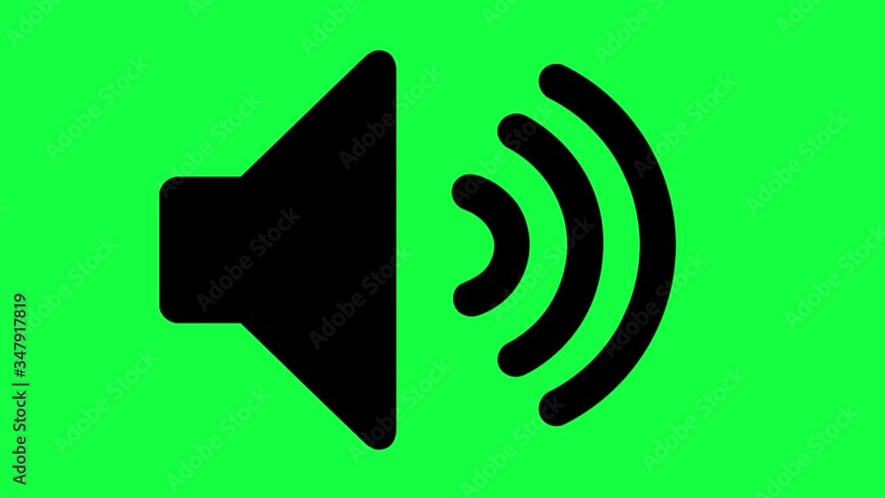 Icon of Sound on a Green Screen (Chroma Key) Background. Isolated ...