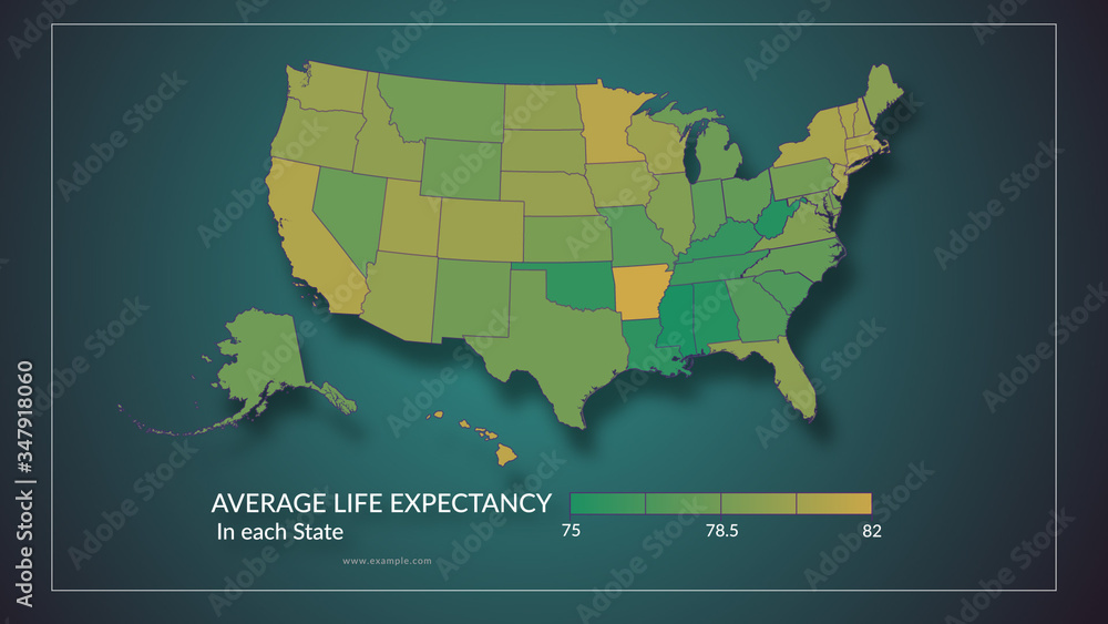 Data-Driven Gradient US Map Infographic Stock Template | Adobe Stock