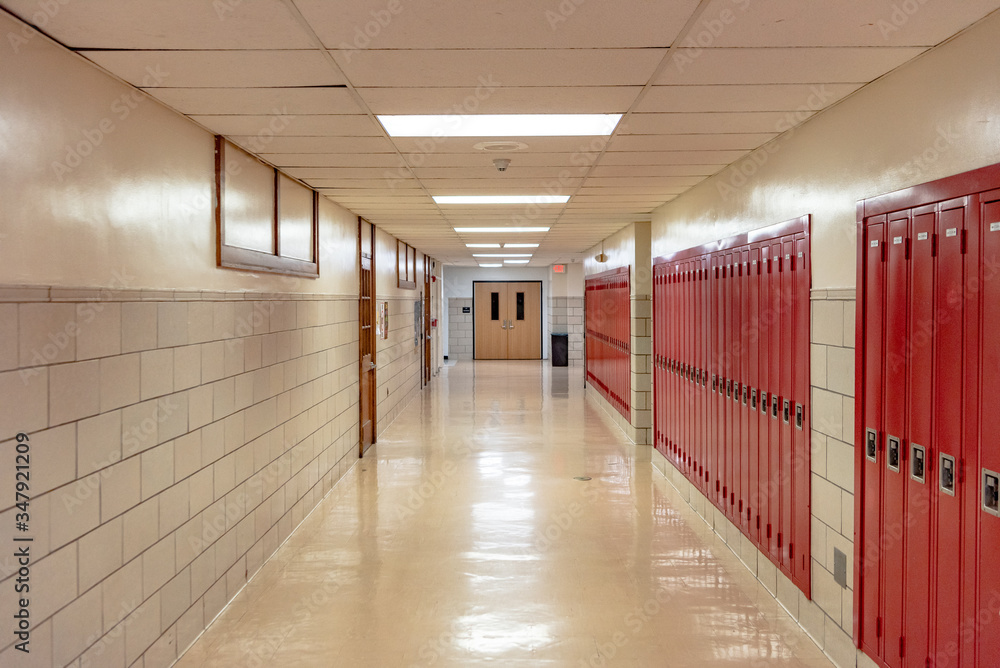 Empty School Hallway Stock Photo | Adobe Stock