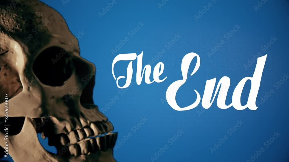 Vidéo Stock A scary human skull on a rotating surface, on the left of ...