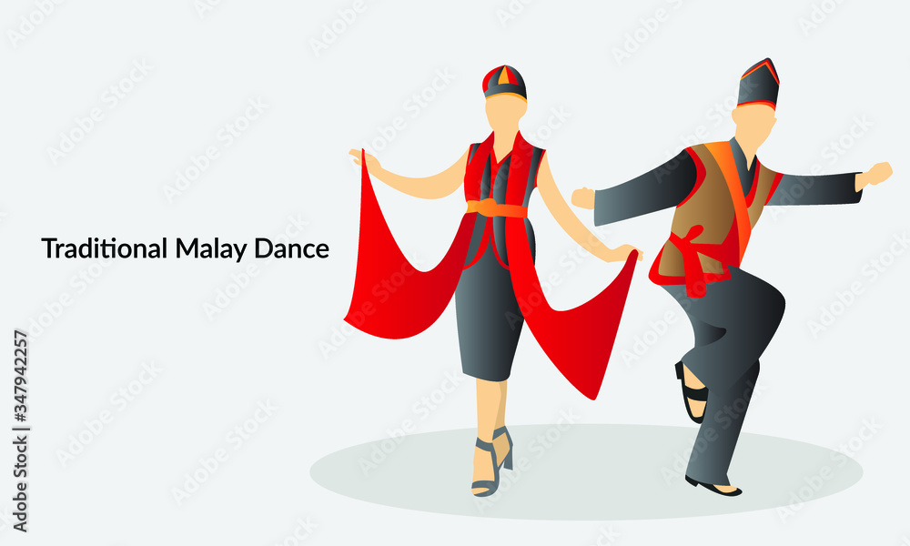 Vector illustration of a Sarawak Man and women in their Traditional ...