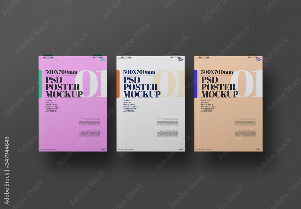 3 Posters Mockup Stock Template | Adobe Stock