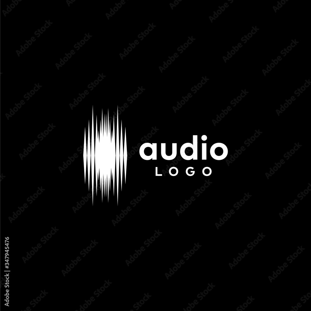 Clean and simple logo design of audio with black background colours ...