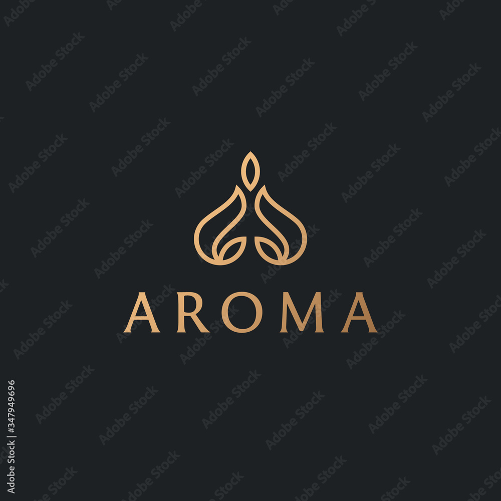 Abstract aroma candle logo for store or salon. Yoga meditation logo ...