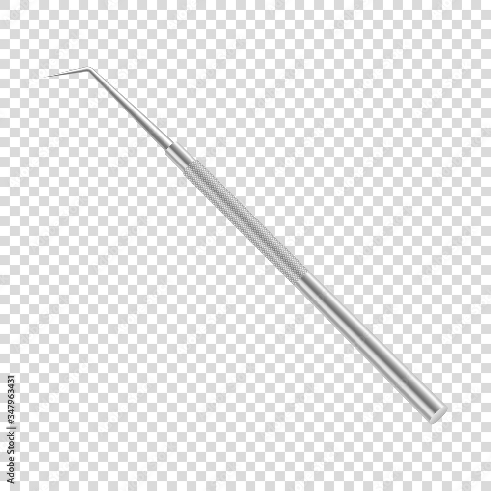 Vector 3d Realistic Dental Probe for Teeth Icon Closeup Isolated on ...