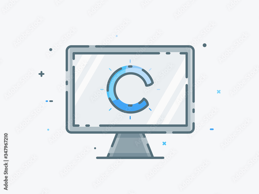 Technology illustration design, computer flat vector. Can use for ...