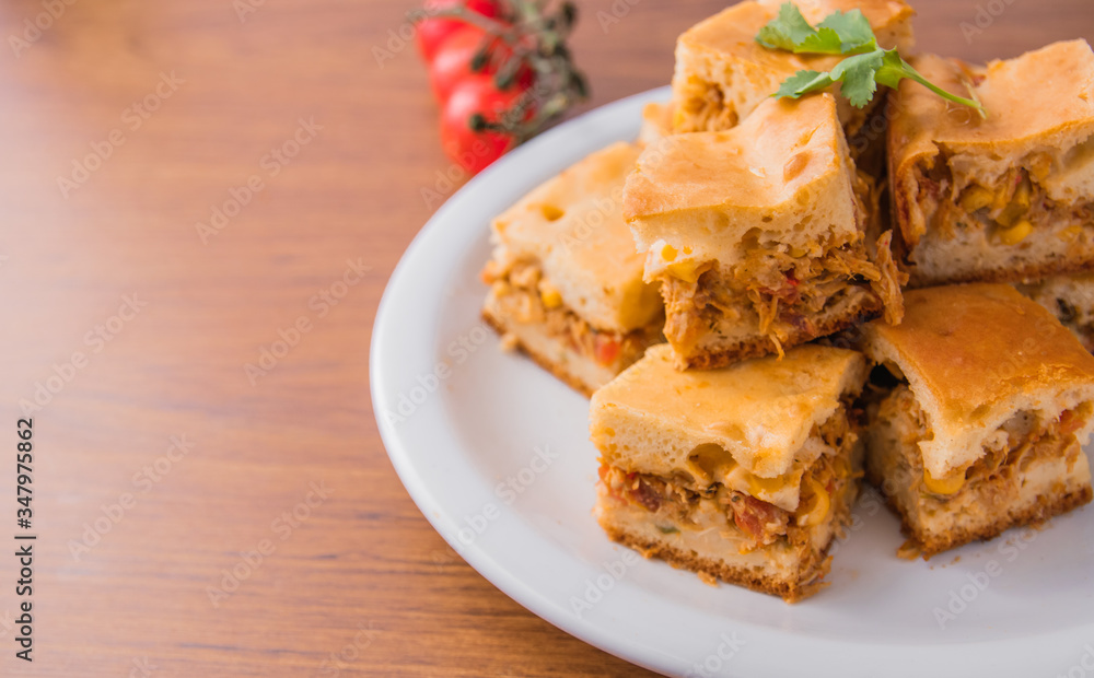 Traditional Brazilian Chicken Pie. Tipical food from Brazil. June Party ...