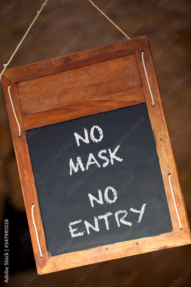 No Mask No Entry Coronavirus COVID-19 Sign Stock Photo | Adobe Stock